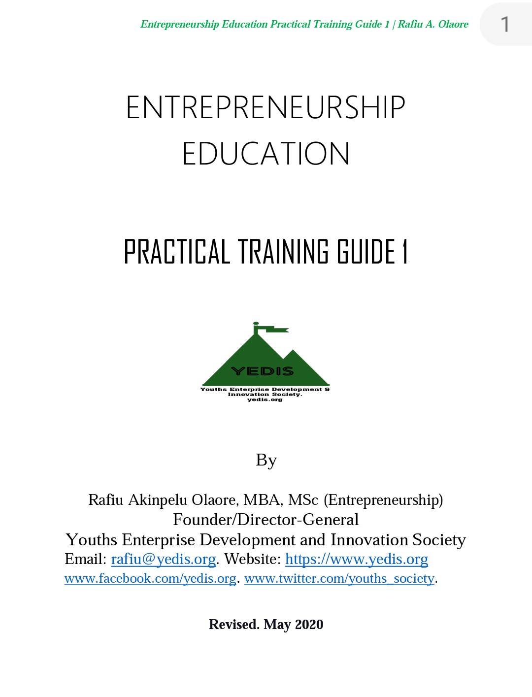 Youth Empowerment and Entrepreneurship Education Training Guides ...